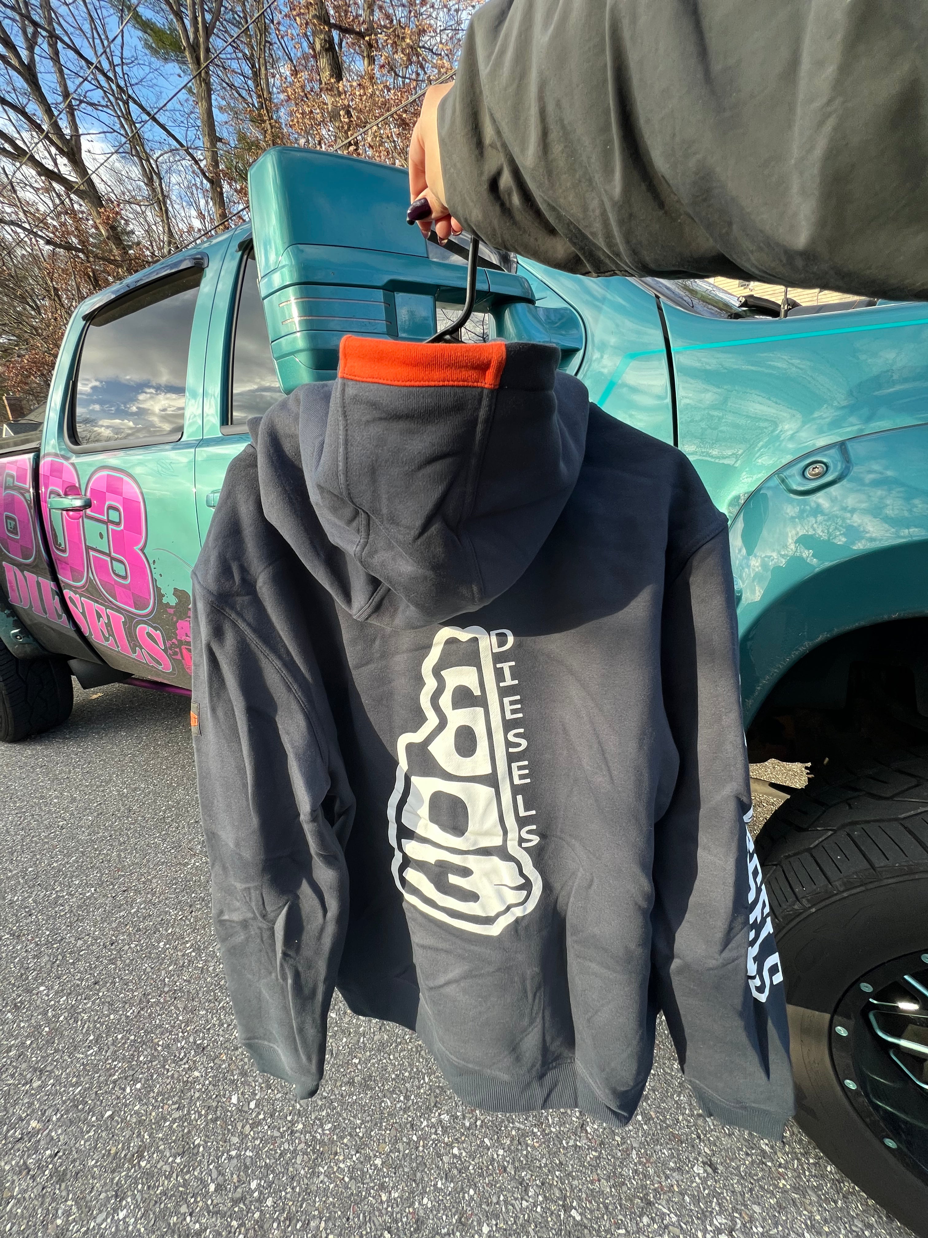 603 x BRUNT Navy NH Outline Shevlin Hoodie – 603 DIESELS